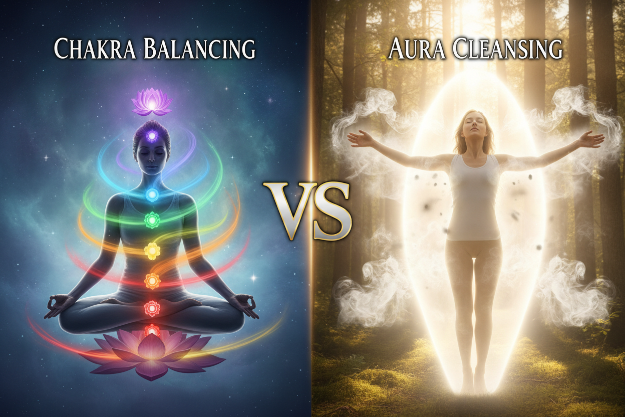 Chakra Balancing vs Aura Cleansing: Complete Energy Healing Guide – Nicole's ritual universe