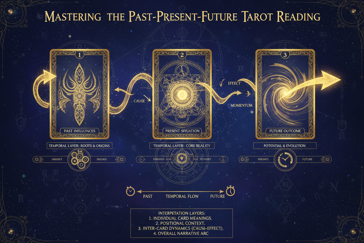 Three Card Spread: Past-Present-Future Mastery | Tarot Time Reading – Nicole's ritual universe