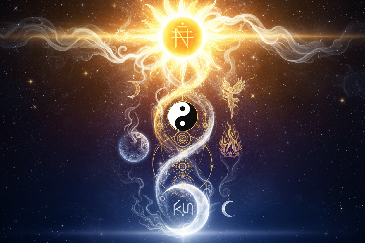 Qian-Kun Axis × Sun-Moon Polarity: The Universal Duality – Nicole's ritual universe