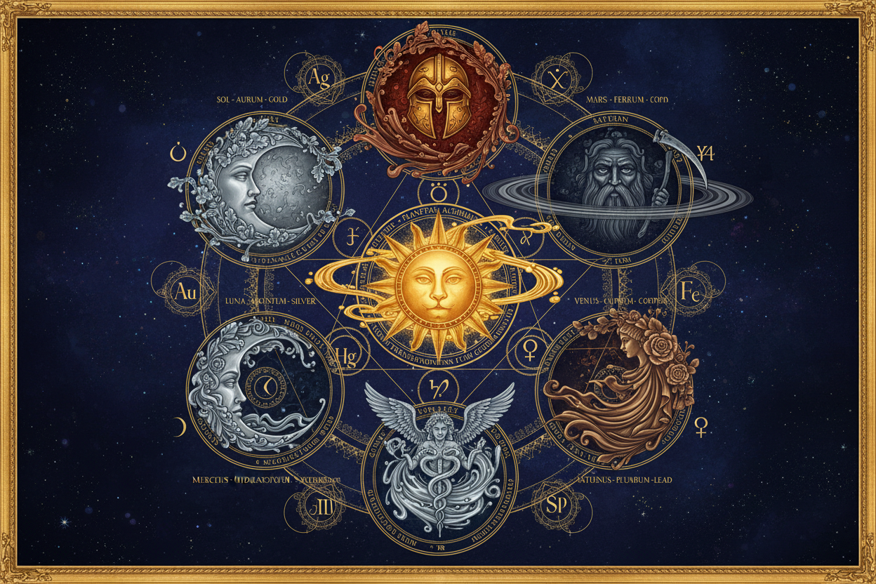 Alchemical Planets: Sun, Moon, Mercury, Venus, Mars, Jupiter, Saturn ...