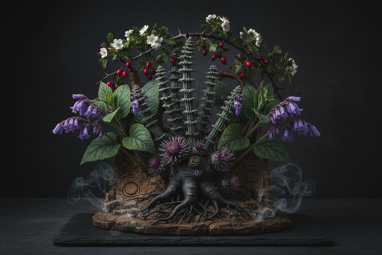 Capricorn Plant Allies: Horsetail, Comfrey, Burdock & Hawthorn Herbal ...