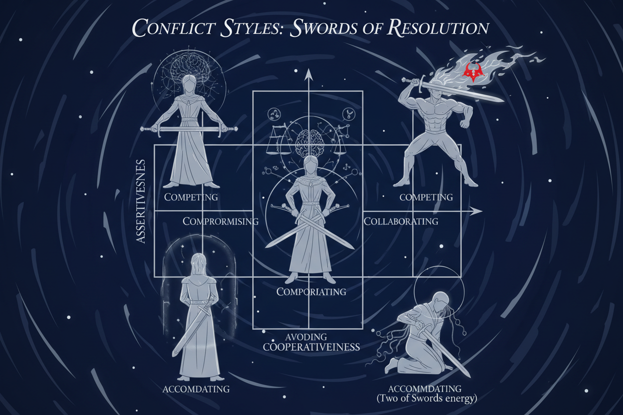 Conflict Styles in Swords Cards — Competing, Avoiding, Accommodating ...
