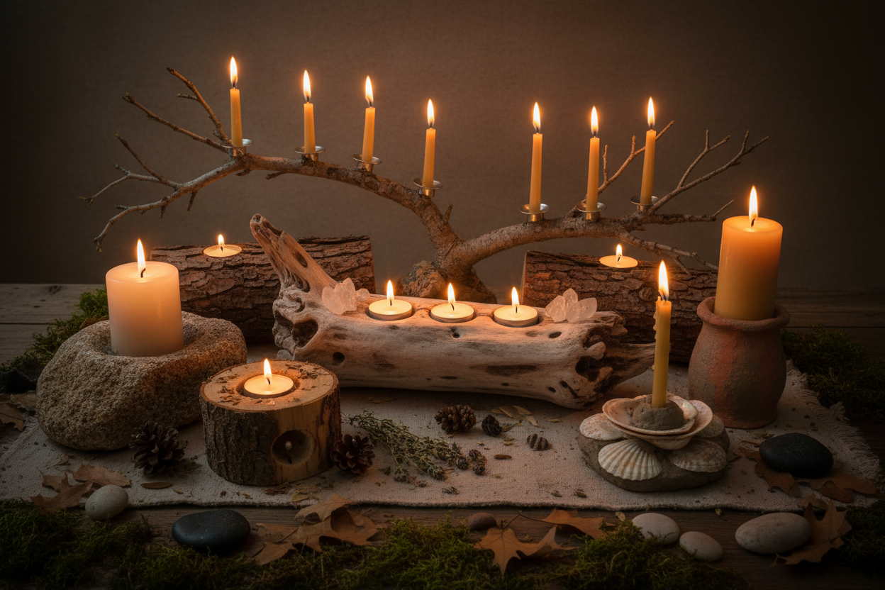 DIY Altar Candle Holders from Natural Materials: Earth-Centered Sacred ...