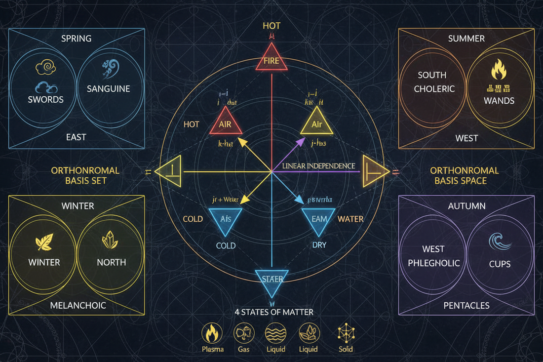 Four Elements as Orthogonal Dimensions: Fire, Water, Air, Earth & Basis ...