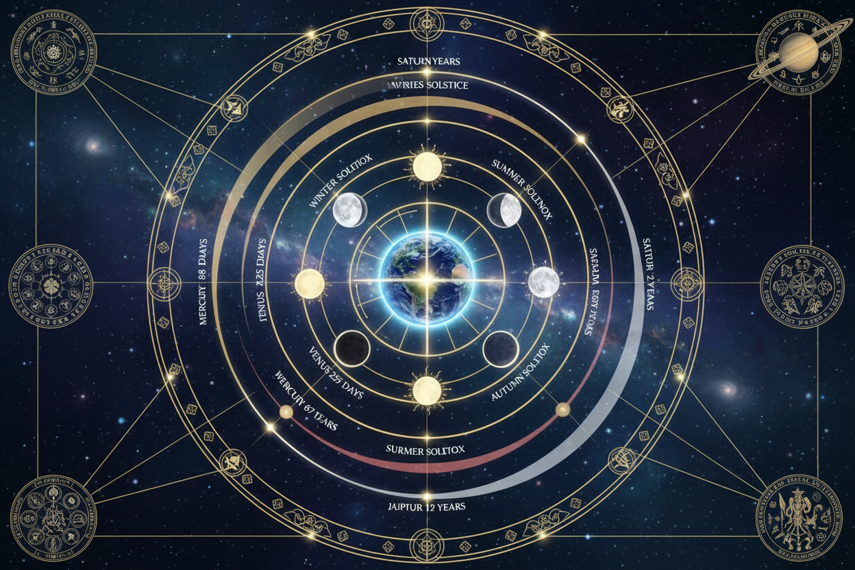 The Global View of Time Nodes: Solstices, Lunar Cycles, Planetary ...