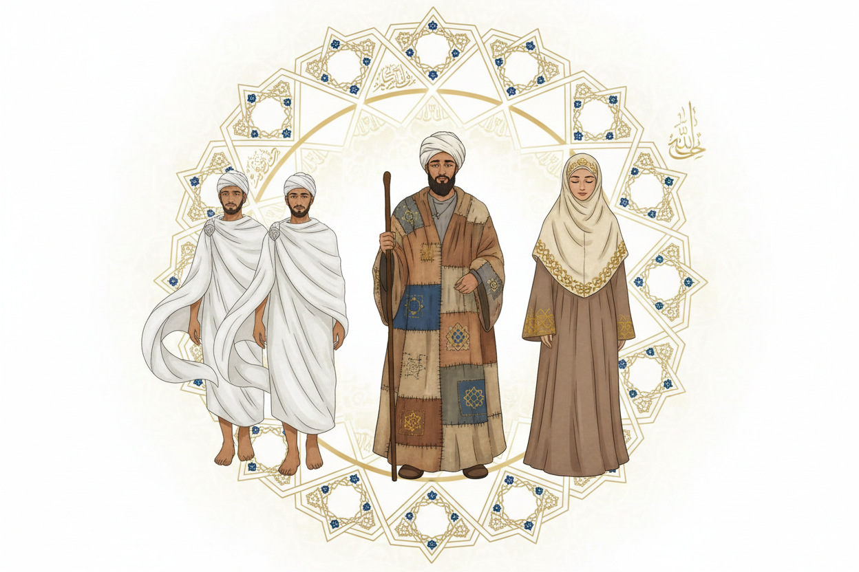 Islamic Sacred Dress: Ihram, Hijab, and Sufi Khirqa – Nicole's ritual ...
