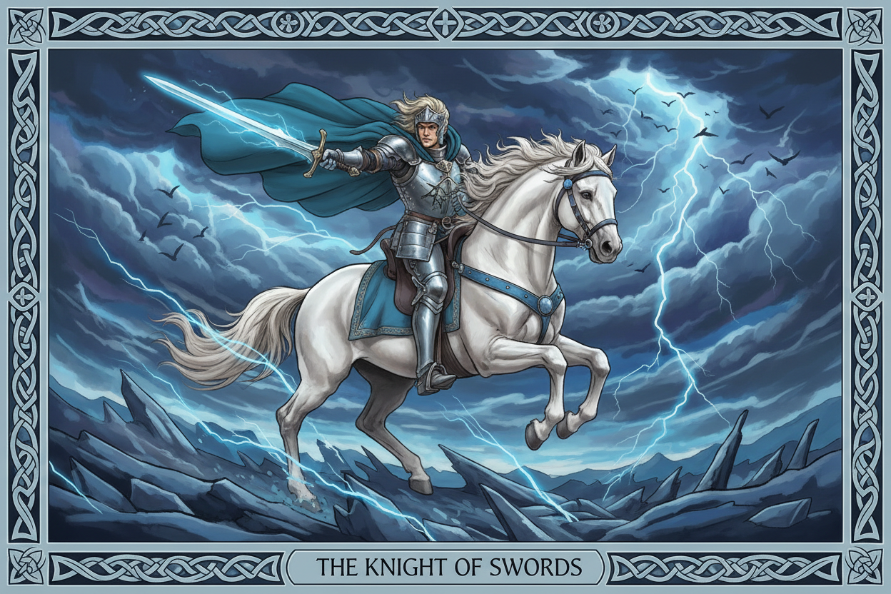 Knight of Swords Tarot Card: Complete Guide to Meaning & Symbolism ...