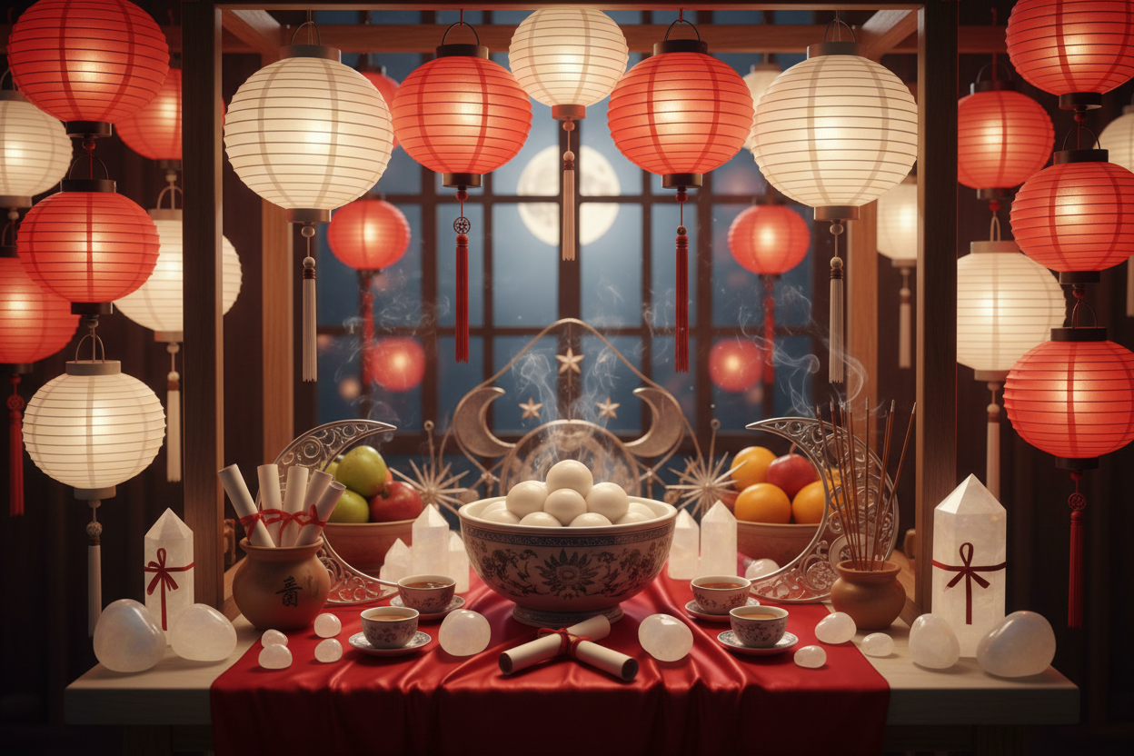 Lantern Festival Altar: Lanterns, Tangyuan, and Lunar Symbols – Nicole ...