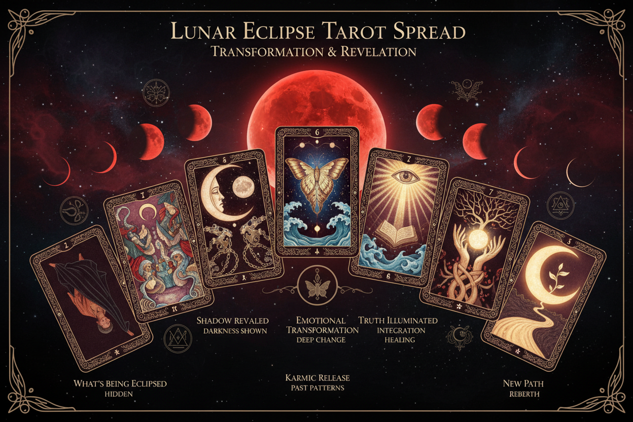 Lunar Eclipse Tarot Spread | Blood Moon Transformation Reading – Nicole ...