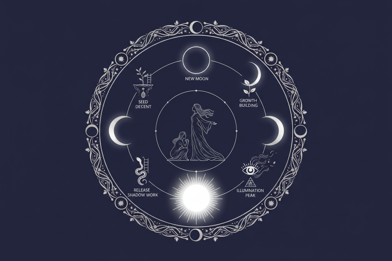 Monthly Practice: Moon Phases + Mystery Initiations | Lunar Cycle ...