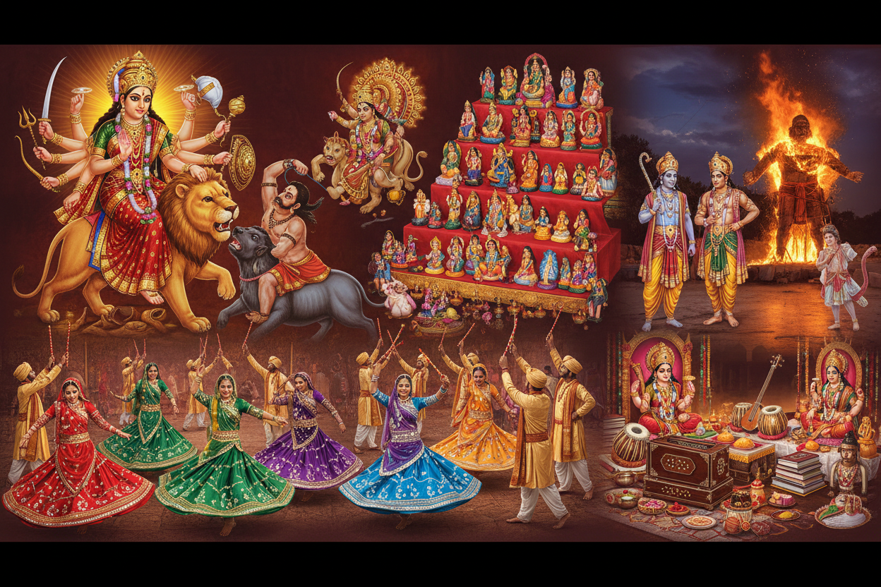 Navaratri: Nine Nights of the Goddess - Durga Worship, Garba Dance ...
