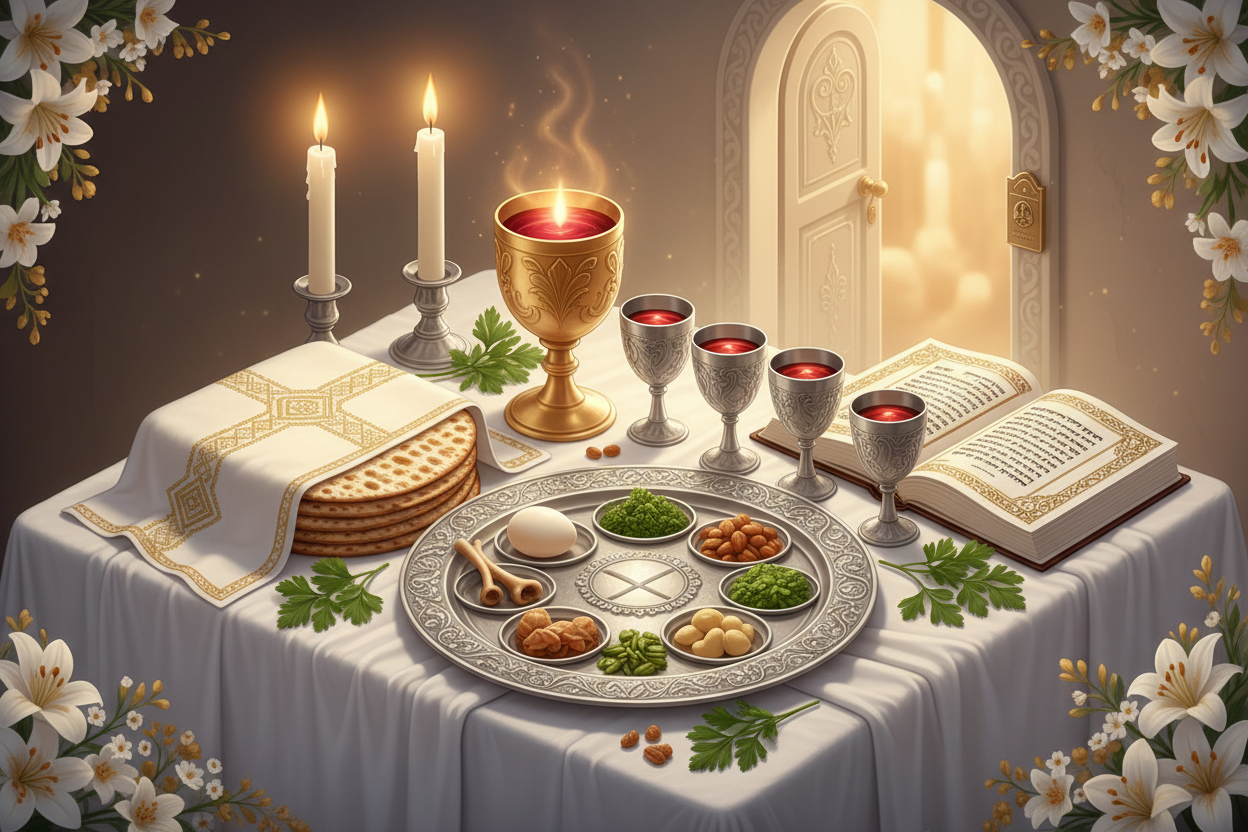 Passover Altar: Seder Plate, Matzah, and Freedom Symbols – Nicole's ...