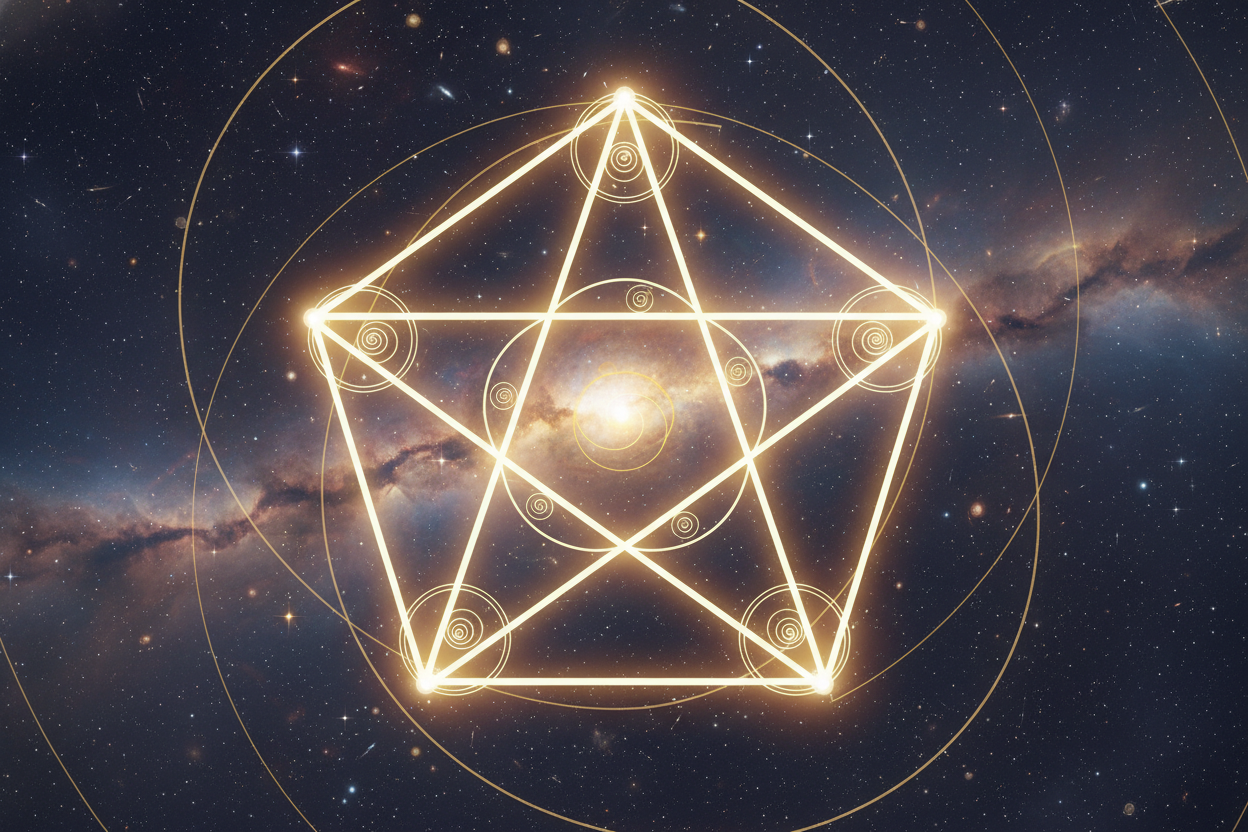 Pentagram & Pentagon: Five-Pointed Star Sacred Geometry & Golden Ratio ...