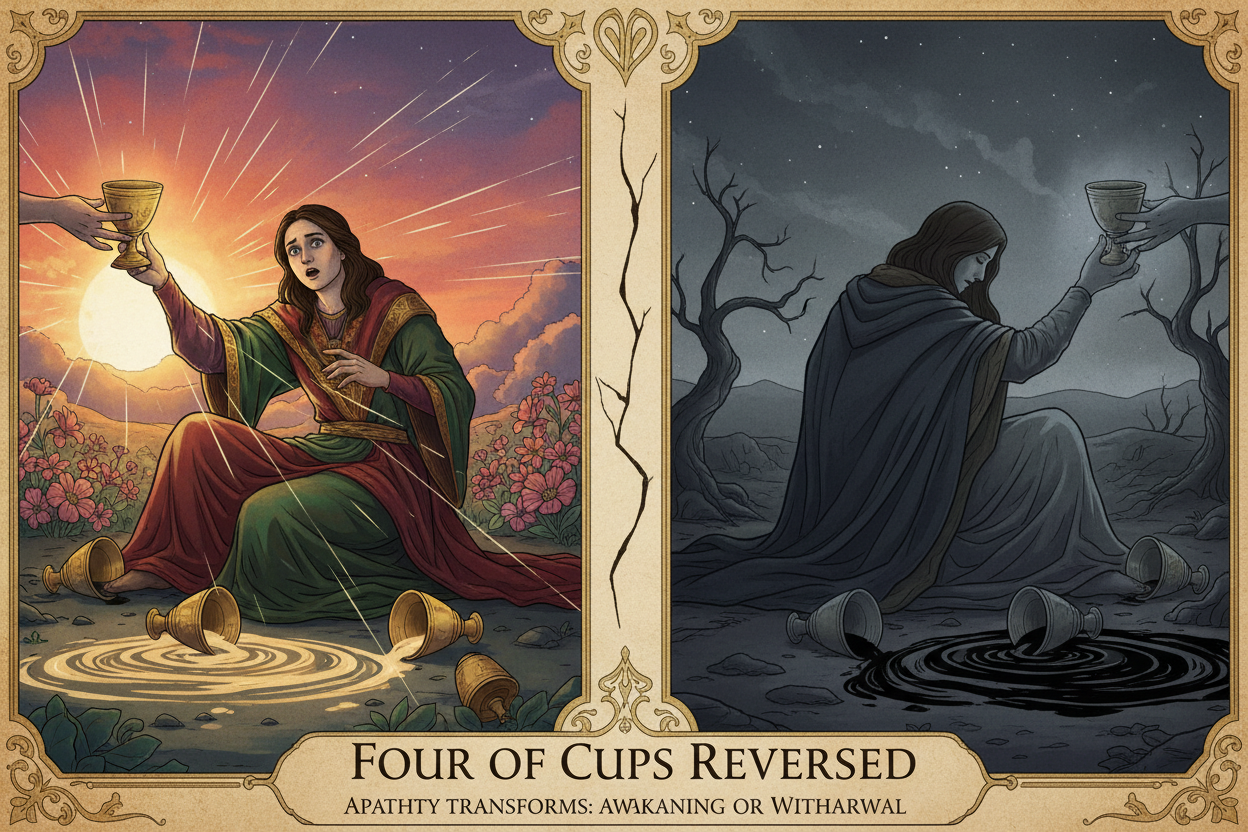Four of Cups Reversed: Awakening from Apathy or Sinking into Depression ...