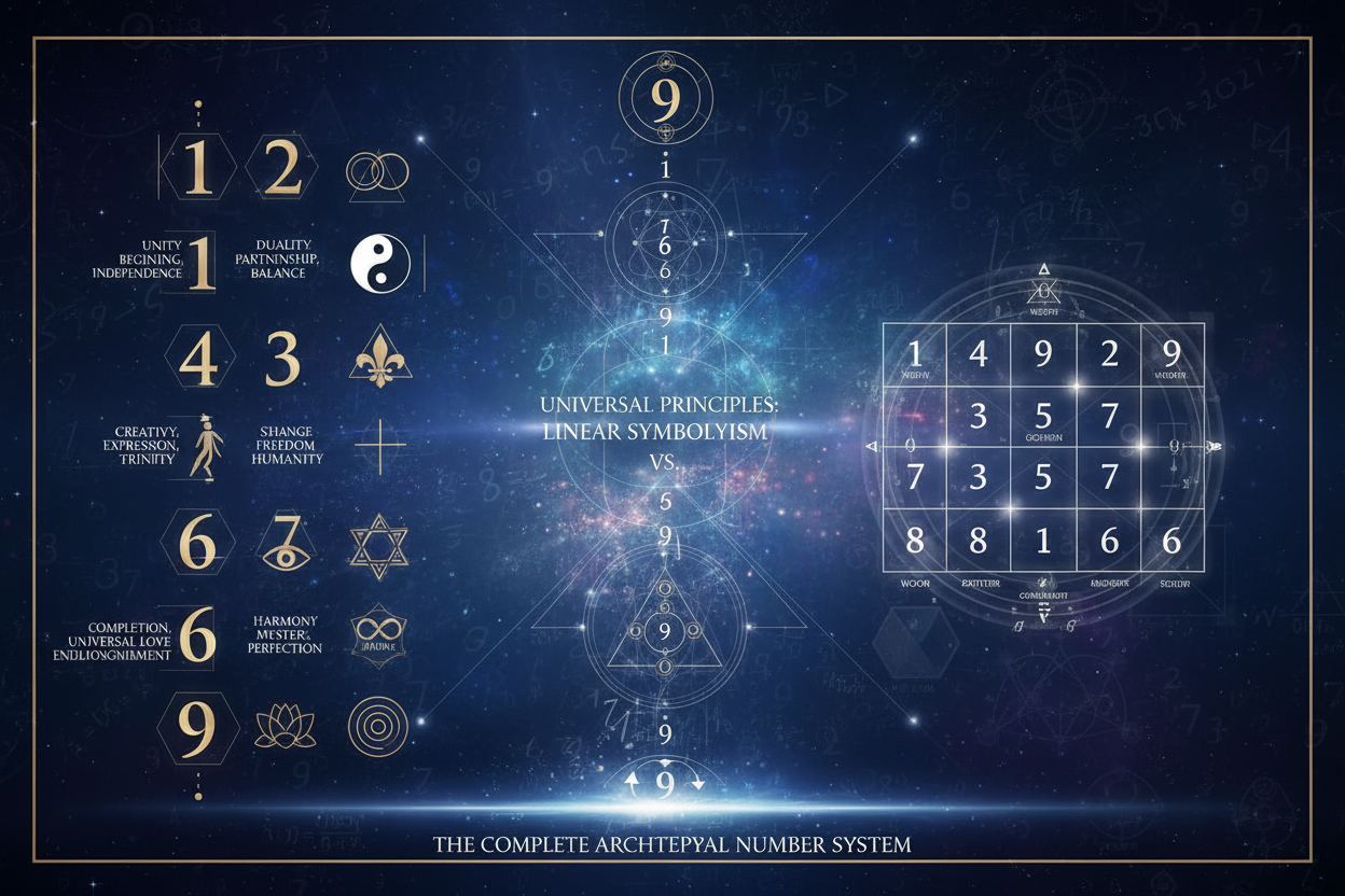 The Sacred Numbers: 1-9 ↔ Luoshu Grid | Complete Archetypal Cycle ...