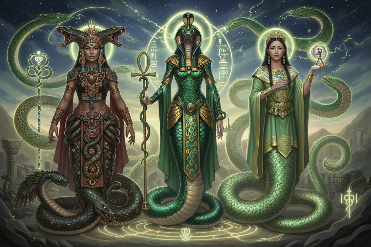 Serpent Goddesses: Wadjet, Coatlicue, and Nüwa | Sacred Serpent ...