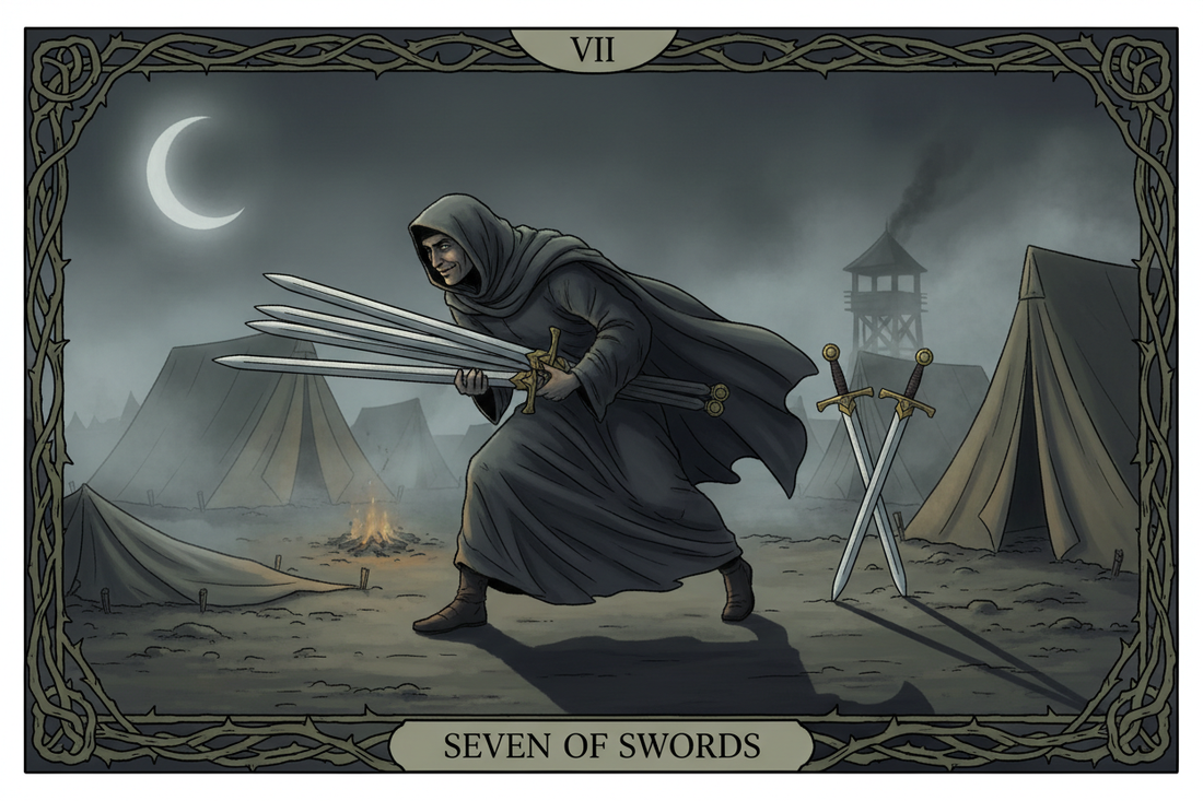 Seven of Swords Tarot Card: Complete Guide to Meaning & Symbolism ...