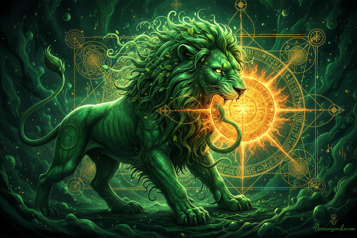 The Green Lion: Devouring the Sun | Alchemical Symbol of Dissolution ...