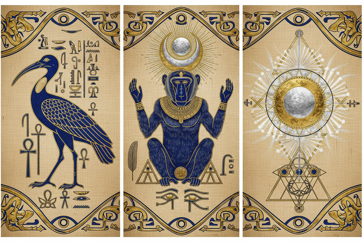 Thoth Symbols: Ibis, Baboon, Moon Disk | Egyptian Sacred Iconography ...