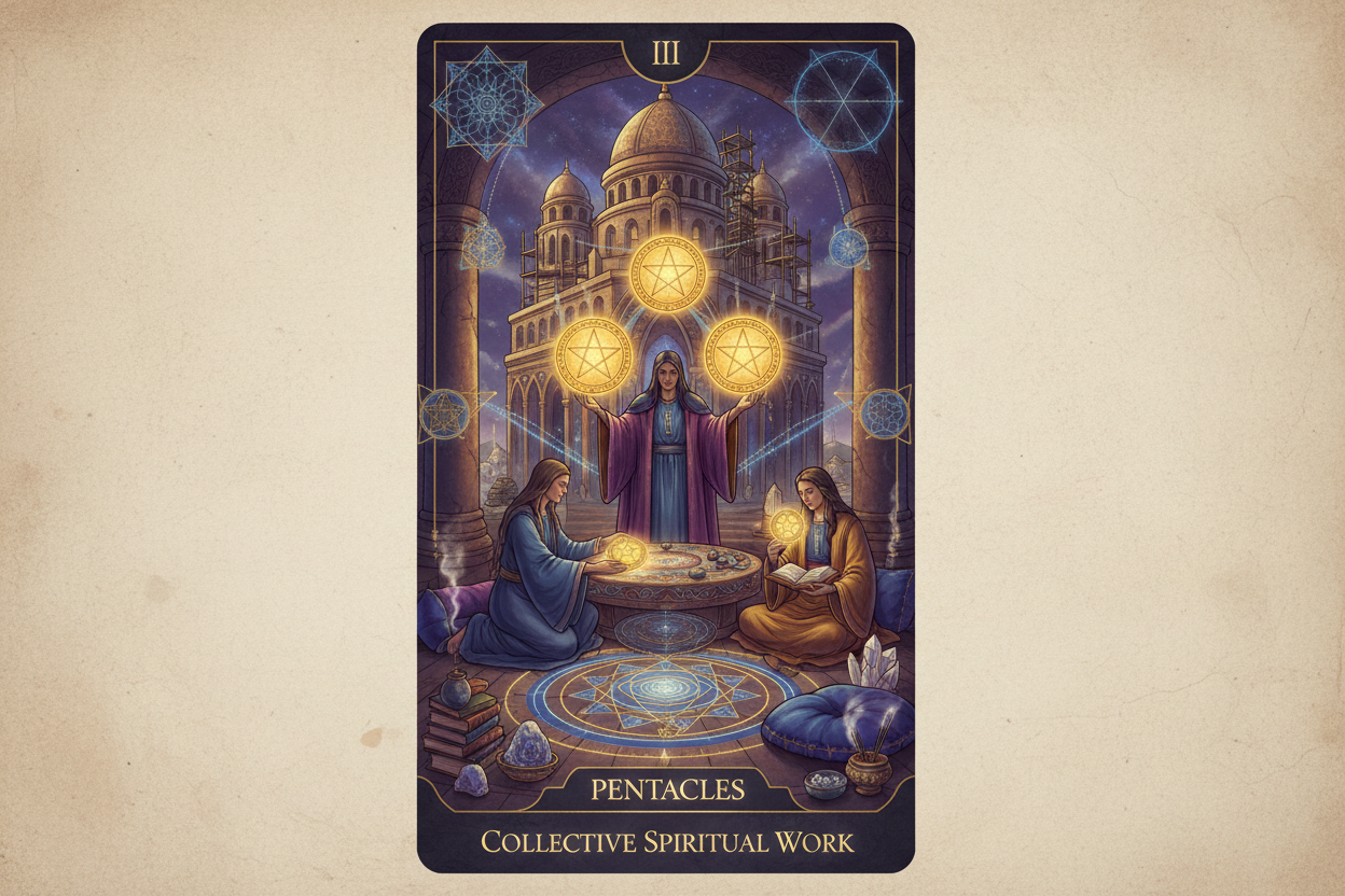 Three of Pentacles Spiritual Meaning: Sacred Collaboration & Building ...