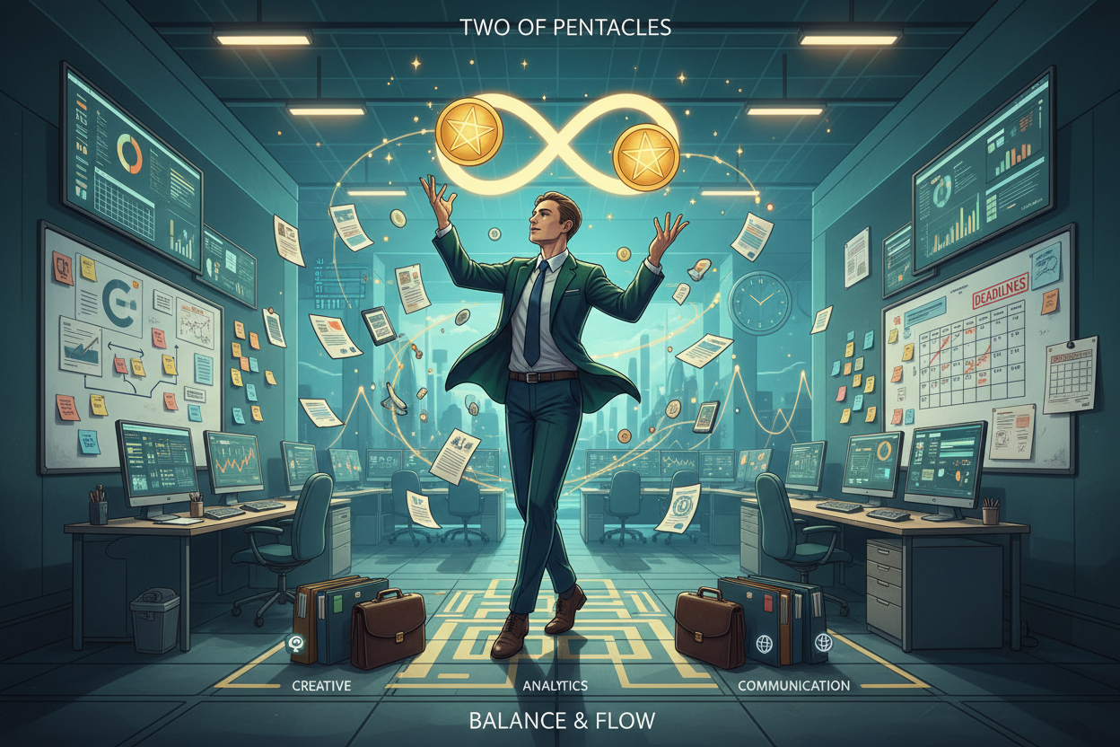 Two of Pentacles in Career Readings: Multitasking & Work-Life Balance ...