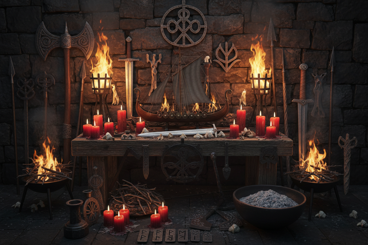 Up Helly Aa Altar: Torches, Viking Symbols, and Fire Offerings – Nicole ...