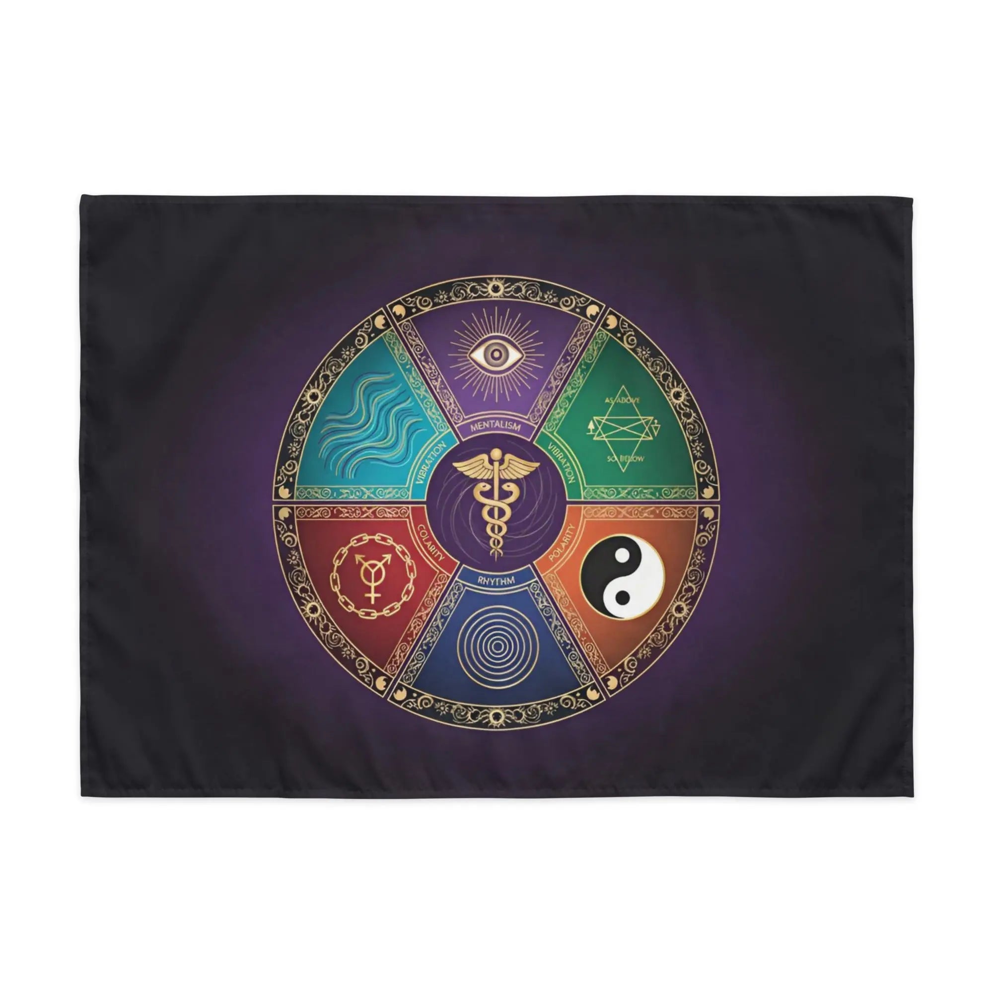 Seven Hermetic Principles Tapestry | Universal Laws Mandala Wall Art ...